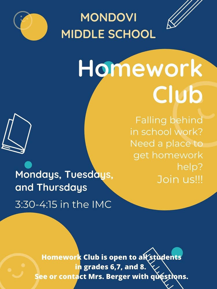 Middle School Homework Club | Mondovi High School